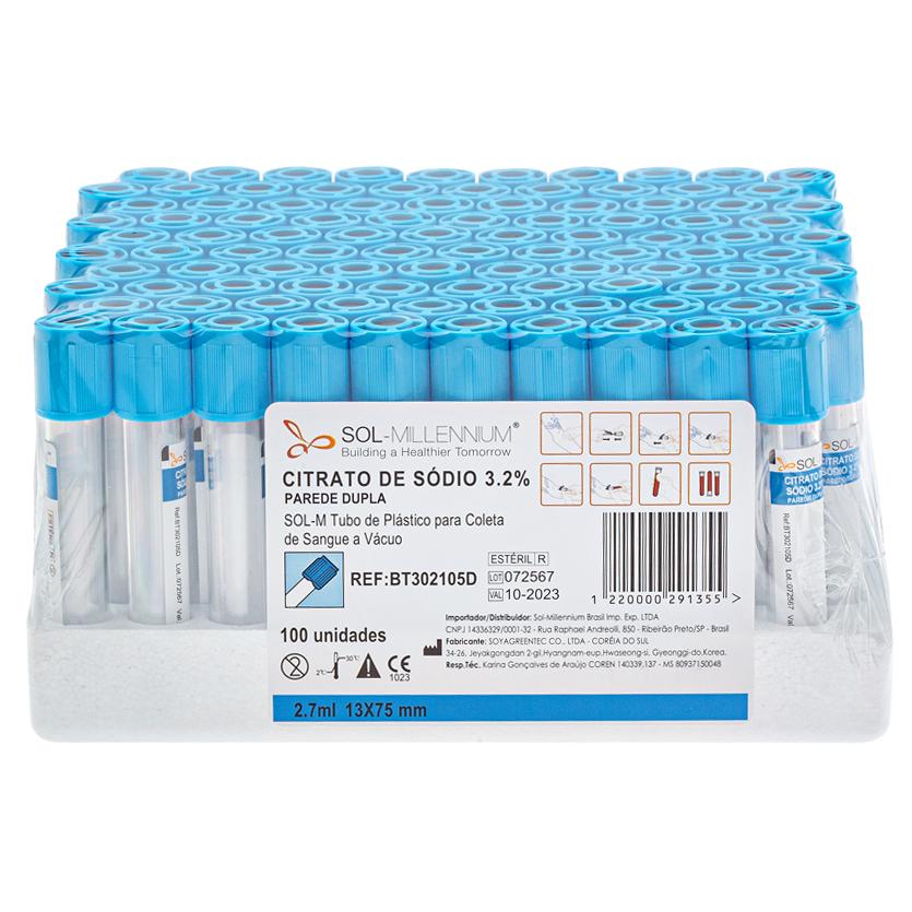 Sol Millennium | tubo de coleta de sangue à vácuo